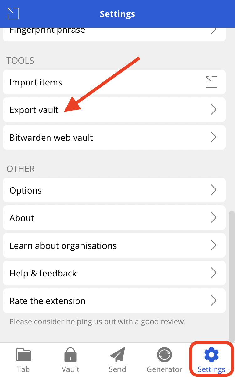 Export/Import Vault from Bitwarden to VaultWarden | ADRA Source