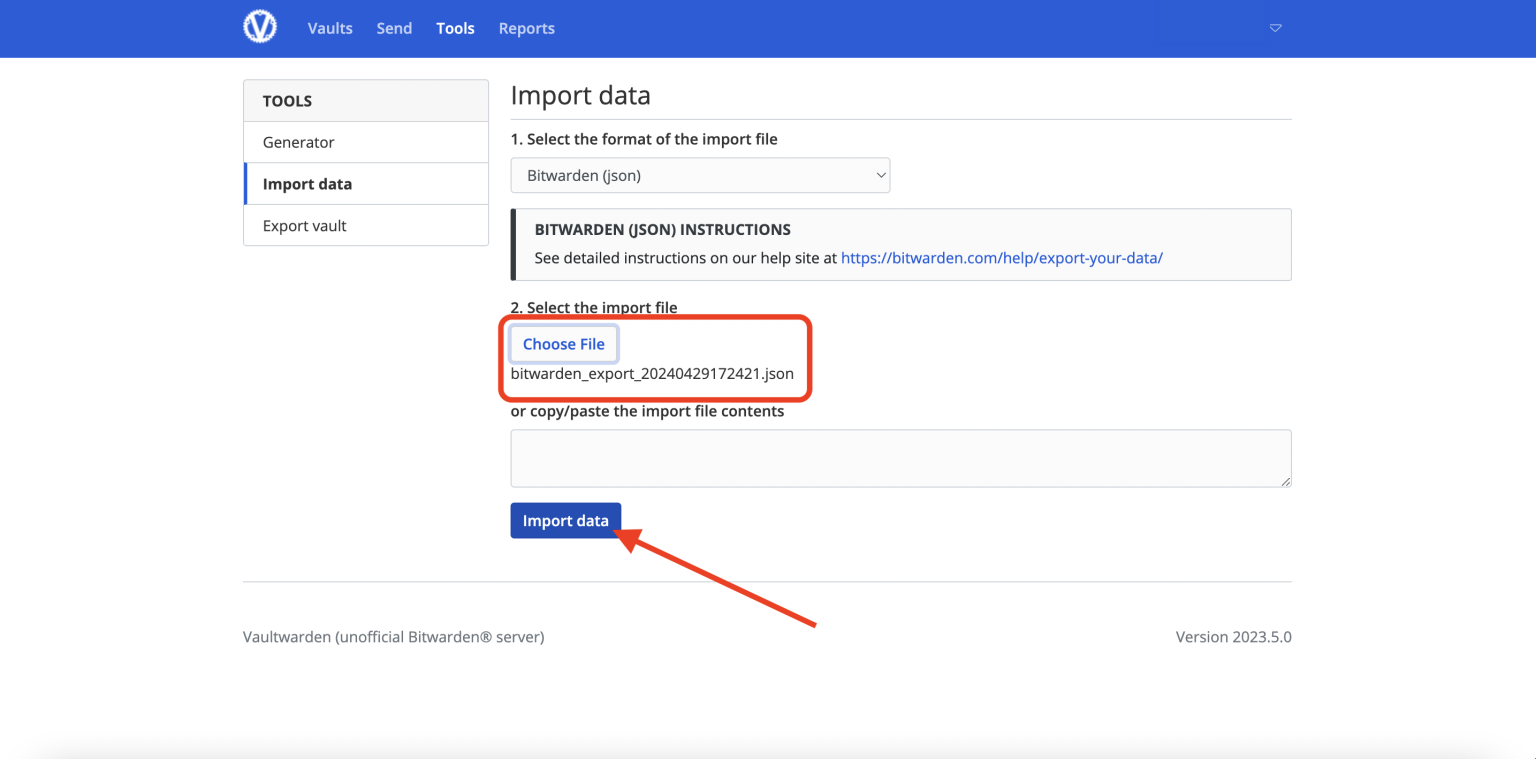 Export/Import Vault from Bitwarden to VaultWarden | ADRA Source